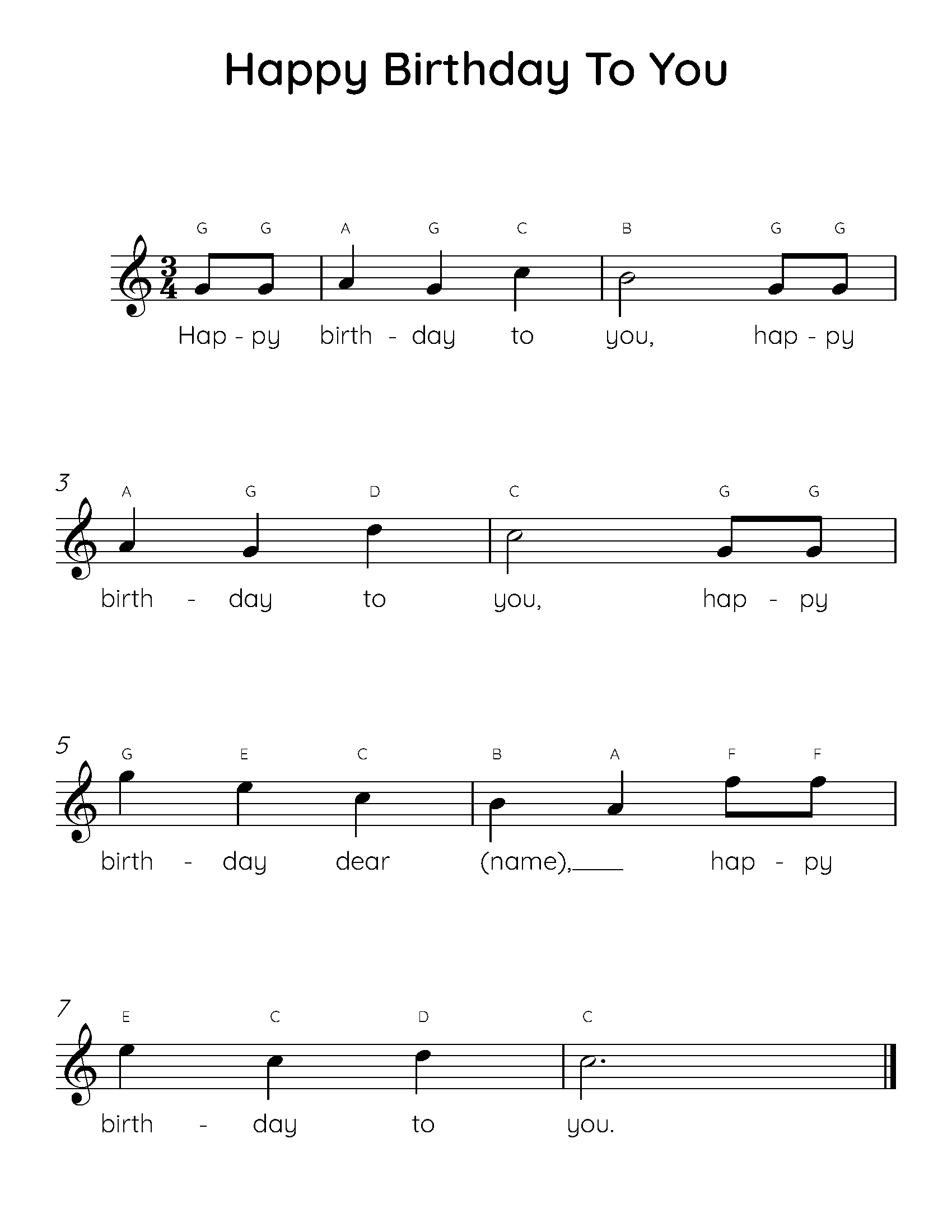 Happy Birthday To You Easy Piano Sheet Music Happy Birthday To You Easy Piano Sheet Music