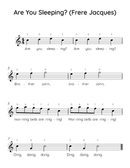 Are You Sleeping (Frere Jacques) Easy Piano Sheet Music