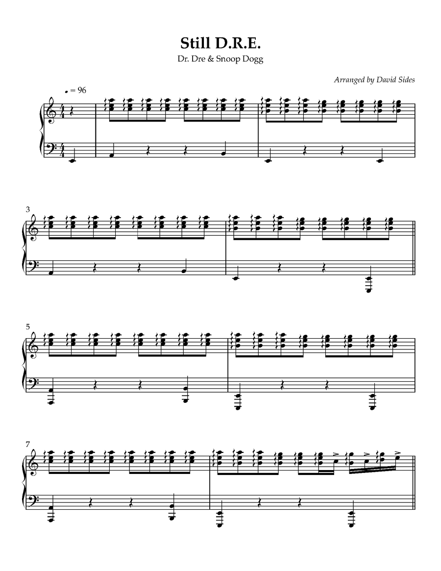 Still DRE Piano Sheet Music