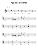 Apples and Bananas Easy Piano Sheet Music