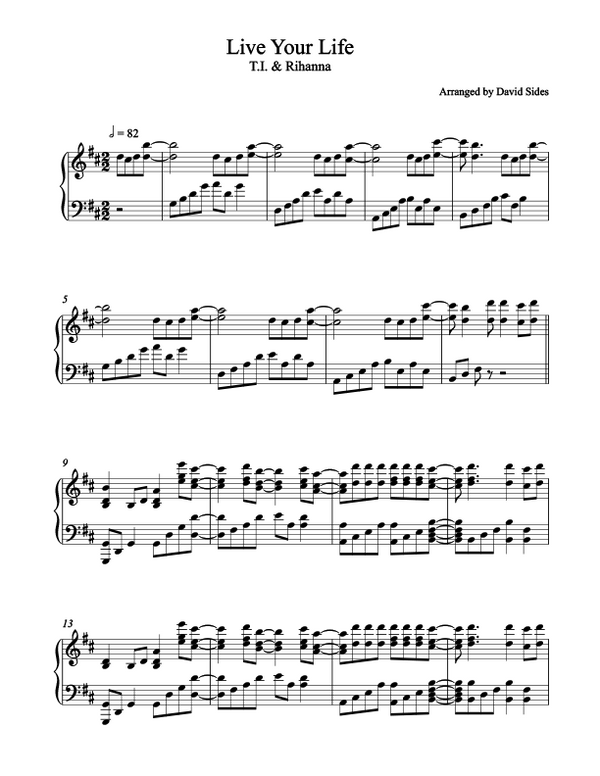 Live Your Life Piano Sheet Music