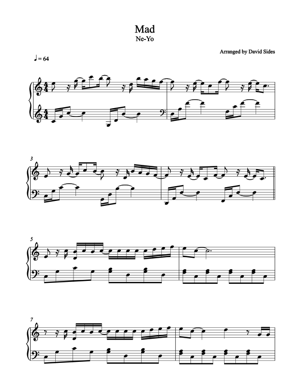 Mad Piano Sheet Music