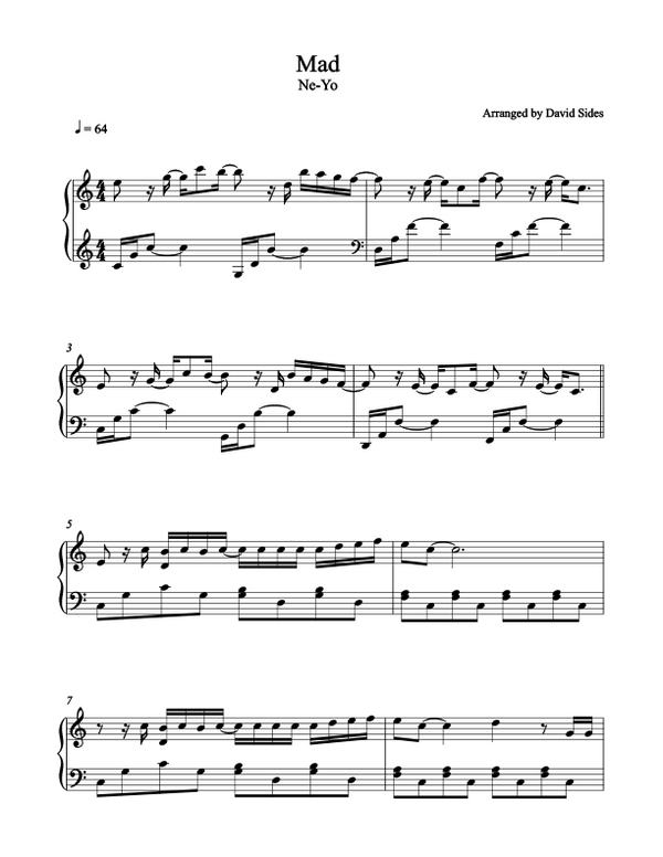 Mad Piano Sheet Music