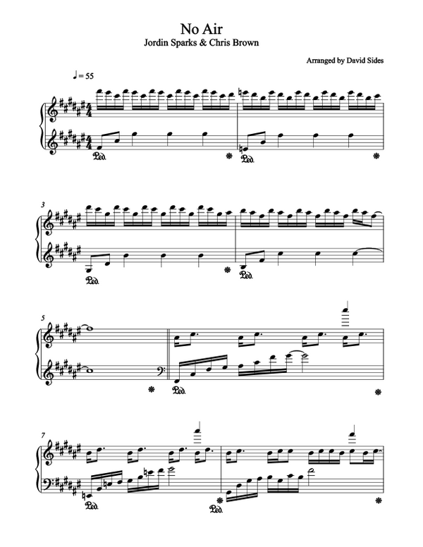 No Air Piano Sheet Music