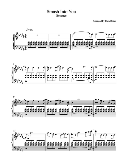 Smash Into You Piano Sheet Music