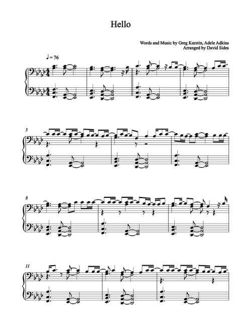 Hello Piano Sheet Music